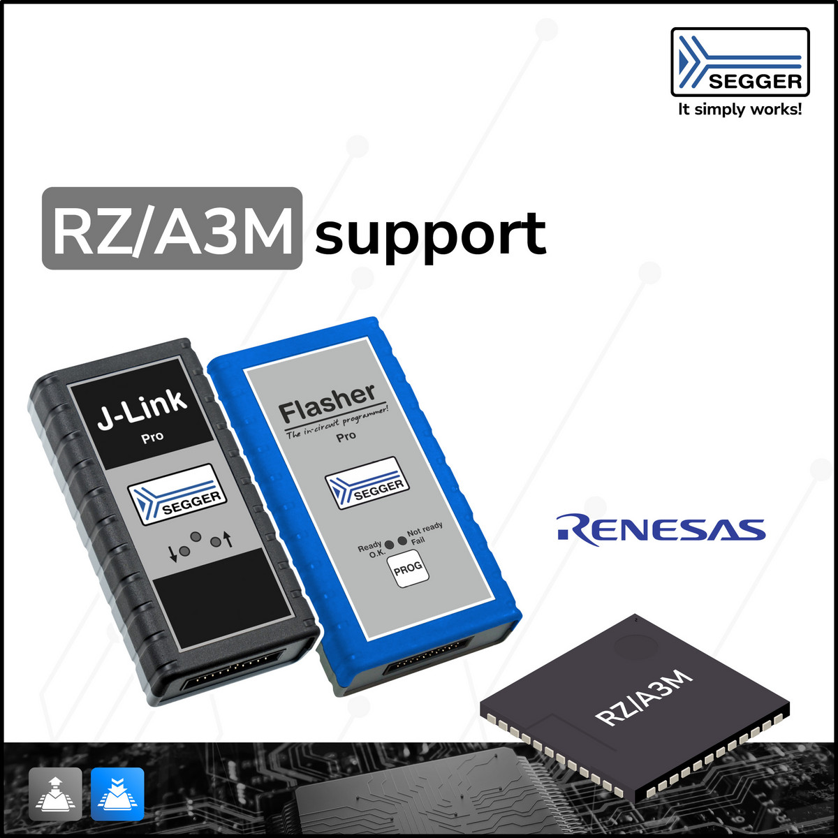 SEGGER adds J-Link and Flasher support for Renesas Electronics's RZ/A3M MPUs