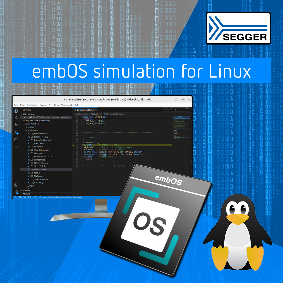 SEGGER releases embOS simulation for Linux
