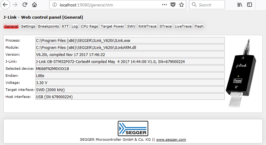 J-Link Control Panel