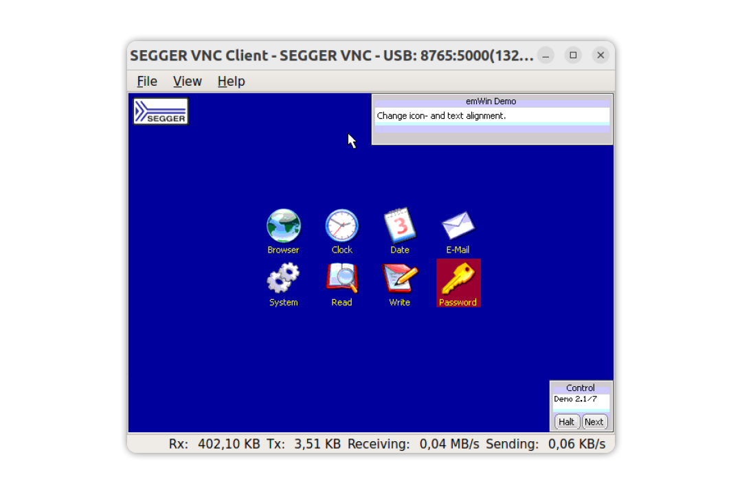 emVNC-Server – VNC over USB and other protocols